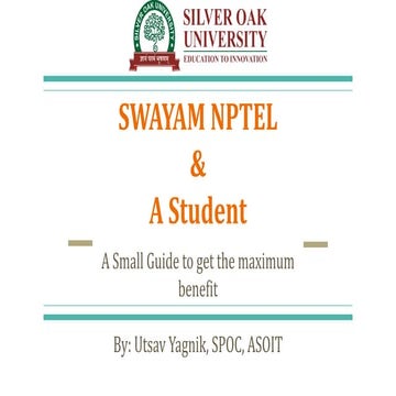 2020 SWAYAM NPTEL & a student | PDF