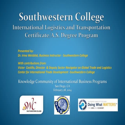 Southwestern Community College International Logistics and ...