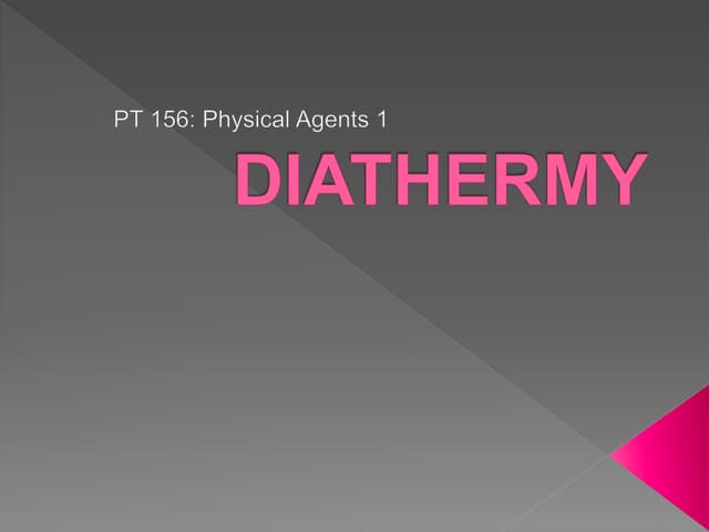 Short wave diathermy (s.w.d) electro therapy | PPTX