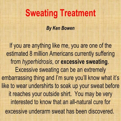 Sweating Treatment | PPT