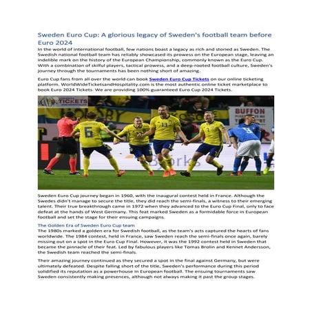 Sweden Euro Cup A glorious legacy of Sweden's football team before Euro ...