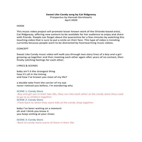 Sweet Like Candy Music Video | PDF