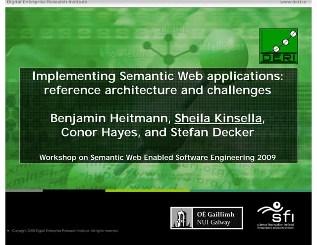 Implementing Semantic Web Applications Reference Architecture And Challenges Ppt 3881