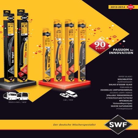 SWF Wiper blades 2013-2014 passenger cars & trucks catalogue 953187 | PDF