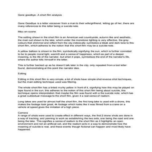 3 short film analysis | DOCX