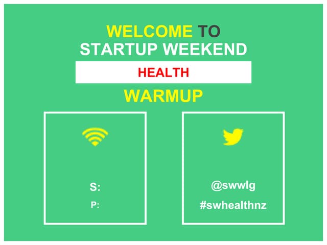 Startup Weekend Health Warmup Pptx Startups Business