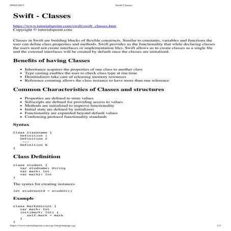 Swift Classes Pdf Free Download