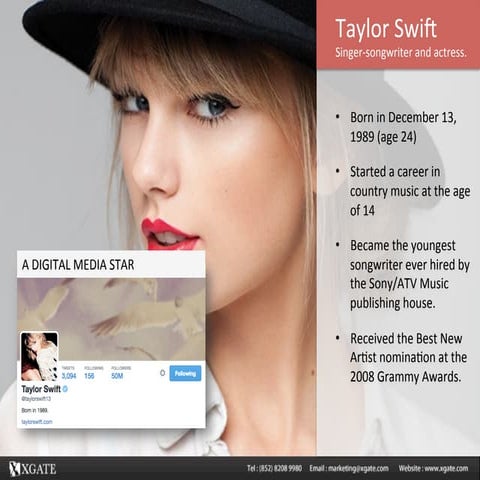Taylor Swift: A star in digital media | PPT