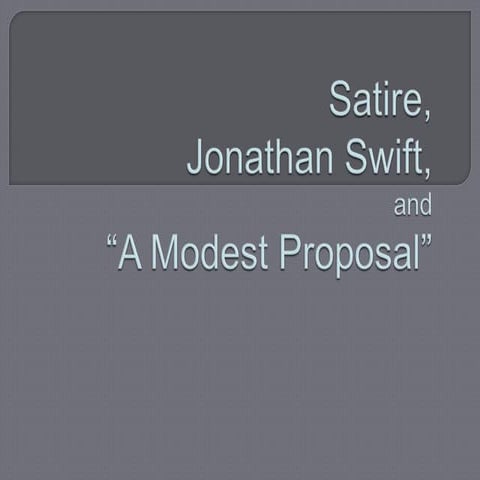 Swift- "A Modest Proposal" | PPTX