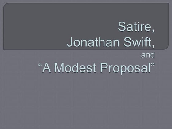A modest proposal (1729) | PPT