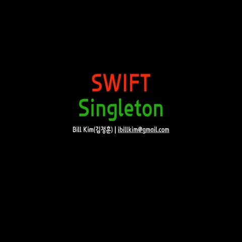[Swift] Singleton | PDF