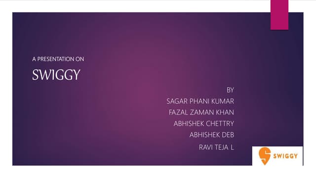 Swiggy presentation | PPTX