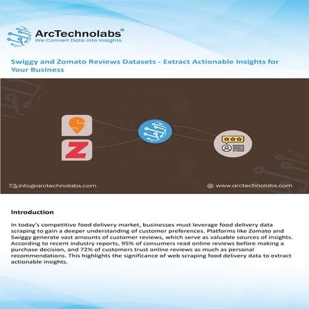 Swiggy and Zomato Reviews Datasets - Extract Actionable Insights for ...