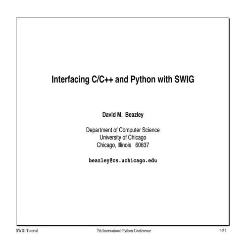 Interfacing Cc And Python With Swig Ppt 6593