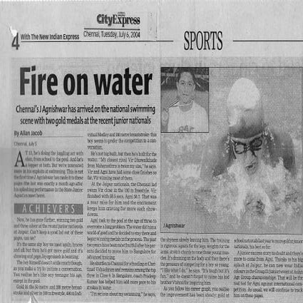 Swimmer agnishwar fire on water - city express'04 | PDF