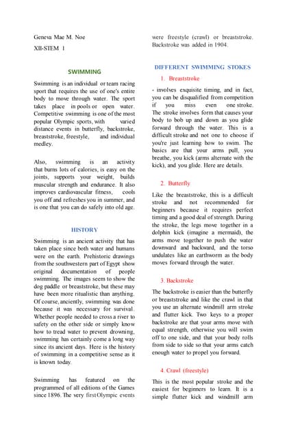 Floating in swimming.pptx | Swimming | Sports