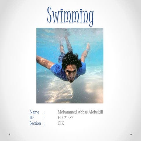 LESSON IN SWIMMING Swimming Terminologies | PDF