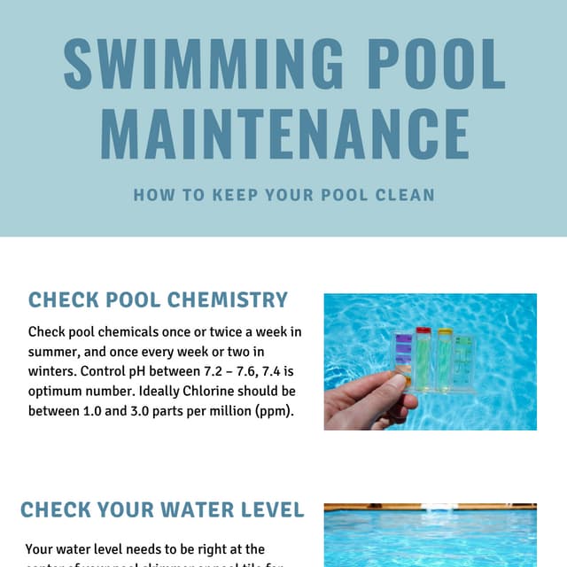 Swimming pool maintenance | PDF