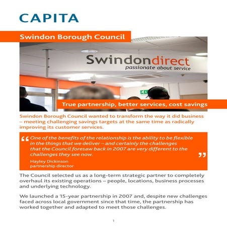 Capita and Swindon Borough Council case study | PDF