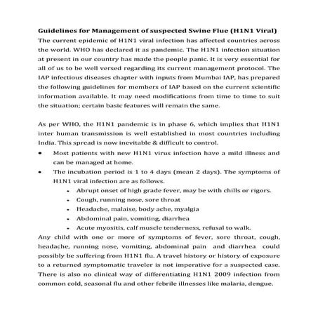 Swine flue infection | DOCX