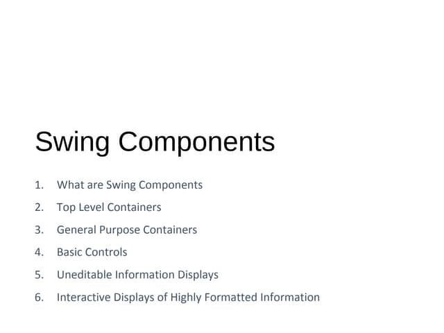 Swing Components And Mvc Architecture Ppt
