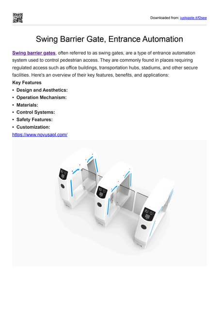 Semi-Automatic Turnstile Gate and barrier | PDF