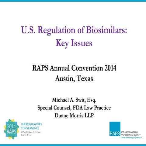 U.S. Regulation of Biosimilars: Key Issues | PDF