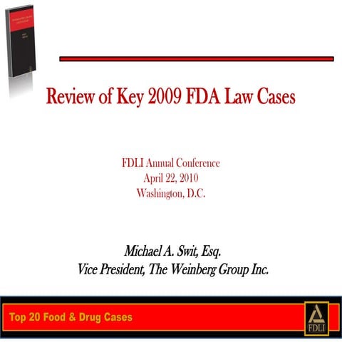 Review of Key 2009 FDA Law Case | PDF | Legal Services Industry ...