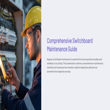 Switchboard Maintenance Checklist with eAuditor Audits & Inspections | PDF