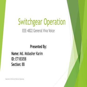 Switchgear Operation | PPTX | Home Appliances | Home & Garden
