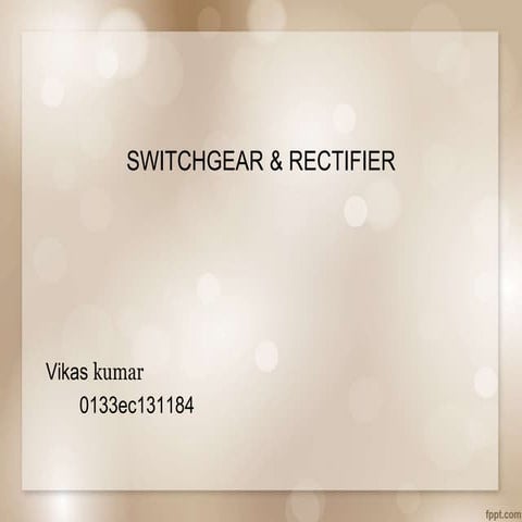 Switchgear Rectifier Ppt Pptx