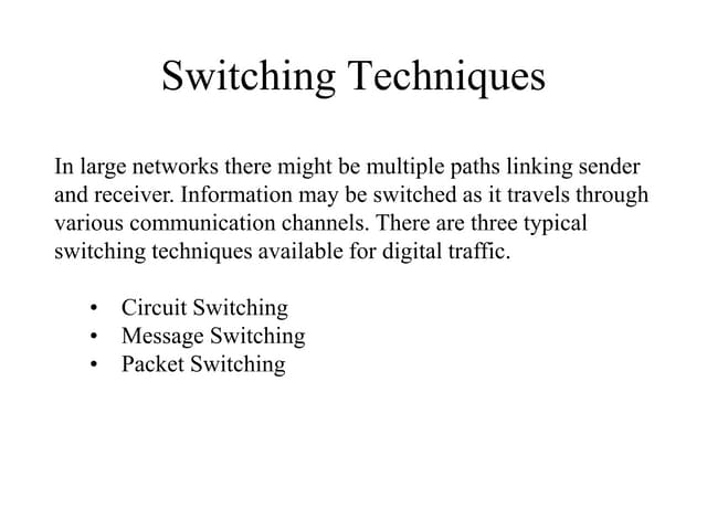 switching technique in computer networks | PPTX