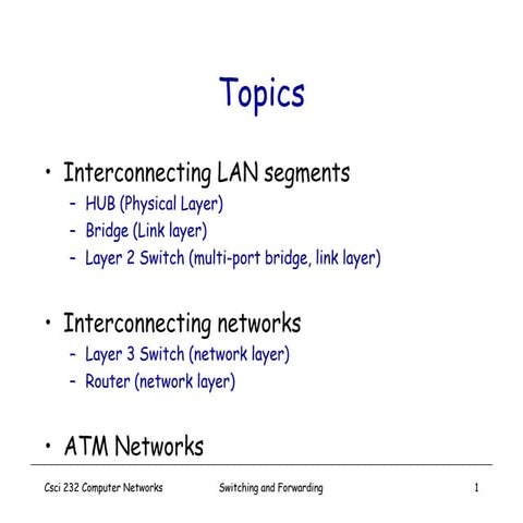Switching and routing for the networks in computing | PPT