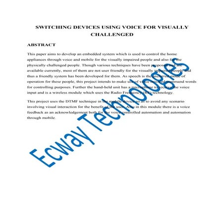 Switching devices using voice for visually challenged | PDF