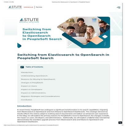 Switching from Elasticsearch to OpenSearch in PeopleSoft Search | PDF