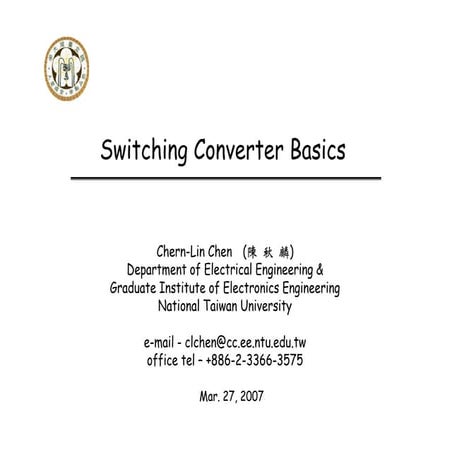 Switching Regulator Basics - entry level. | PDF
