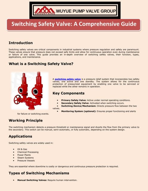 Comprehensive Overview of Safety Valves: Key Functions and Applications ...