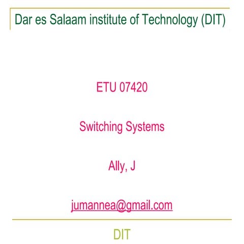 Switching Systems Lecture2 Ppt