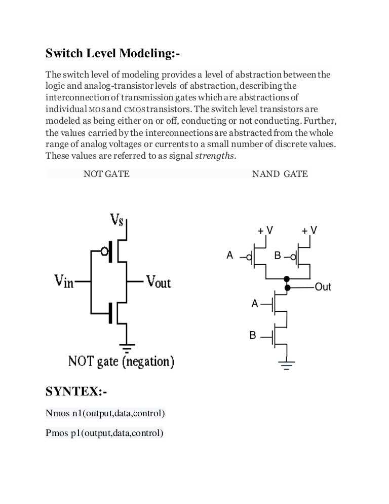 Switch Level Modeling 2 X4