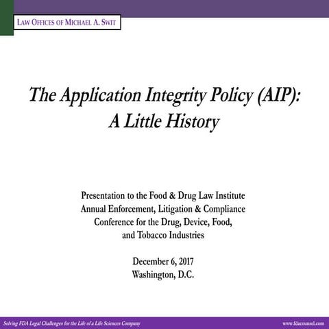 The Application Integrity Policy (AIP): A Little History. | PPT