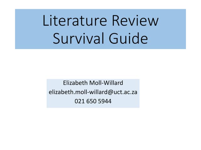 How to write a literature review | PPTX