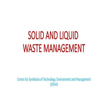 General SWM PPT.pptx Briefly explained about the Solid waste and liquid waste management | PPTX