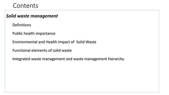 Solid waste management | PPTX