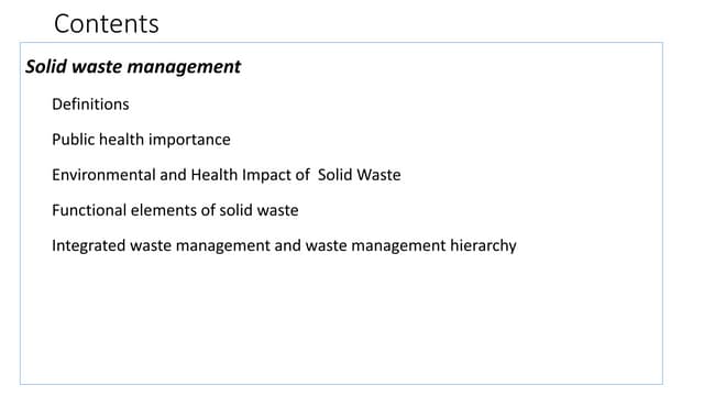 Solid waste management | PPTX