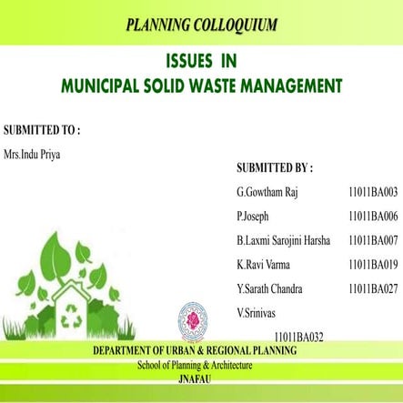 Municipal Solid waste Management in INDIA | PPTX