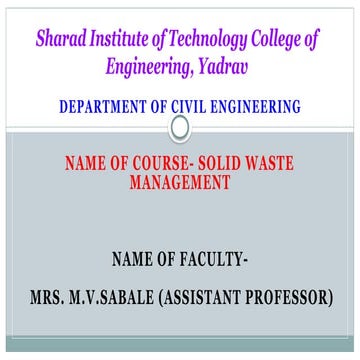 Waste management Module 2 for vtu students | PPTX