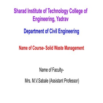 Fundamentals of Solid Waste Management Unit-1.pptx