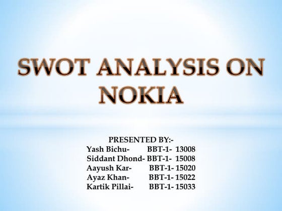 Situation analysis of nokia | PPT