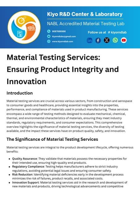QC Material Testing Equipment Manufacturing Supplier | PPT