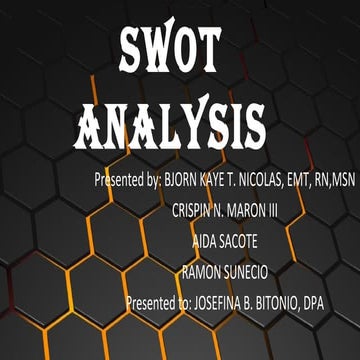 Swot analysis Wworkshop 4,5,6 | PPT